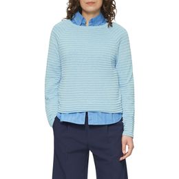 QS Damen Strickpullover, blau, Gr. S, Strick, Obermaterial: 65% Polyester, 35% Viskose, Pullover, mit Strukturmuster