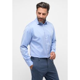 Eterna Herren Langarmhemd "MODERN FIT", blau, Gr. 42, Twill, 100% Baumwolle, Hemden, NON IRON (bügelfrei)