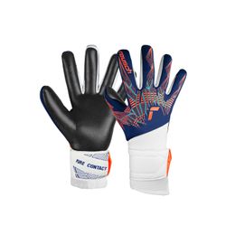 Reusch Damen Torwarthandschuhe "Pure Contact Silver", blau, Gr. 10, mehrfarbig, 50% Polyester, 42% Elastodien, 8% Polyamid, Handschuhe, mit Hybrid