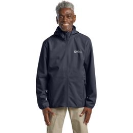 Jack Wolfskin Herren Softshelljacke "BORNBERG HOODY M", blau, Gr. XL, Obermaterial: 100% POLYESTER, Jacken