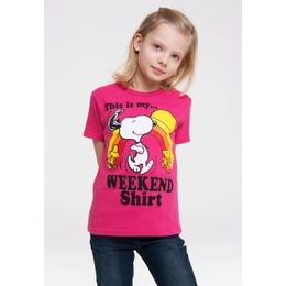logoshirt Mädchen T-Shirt "Peanuts", pink, Gr. 170, bedruckt, 100% Baumwolle, Shirts, mit lizenziertem Originaldesign