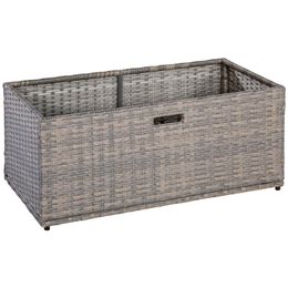 Kissenbox Merxx, B:95cm H:40cm T:49cm, grau, Kunststoff, Stahl, Garten, Aufbewahrungsboxen, "Unterschiebbox groß", Stahl/Kunststoff