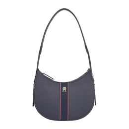 Tommy Hilfiger Damen Hobo "TH LEGACY SHOULDER BAG", blau, Lederimitat, Taschen, Damen Abendtasche, Henkeltasche, Schultertasche mit TH-Logo