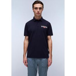 Napapijri Herren Poloshirt "E-AYLMER", blau, Gr. M, unifarben, Piqué, Obermaterial: 100% Baumwolle, Shirts, Mit Rundhalsausschnitt