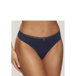 s.Oliver Damen String "Pauline", Gr. 32, blau, Spitze, Obermaterial: 81% Polyamid, 19% Elasthan, Unterhosen, mit feiner Spitze und weichem