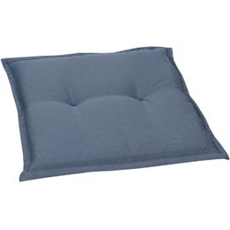 Hockerauflage GO-DE, B:50cm H:7cm T:50cm, blau, Polyester, Polyurethan, Polsterauflagen, Maße ca.: 50 cm x 50 cm x 7 cm