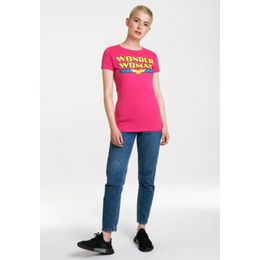 logoshirt Damen T-Shirt "Wonder Woman - Logo", pink, Gr. M, bedruckt, 100% Baumwolle, Shirts, mit coolem Frontprint
