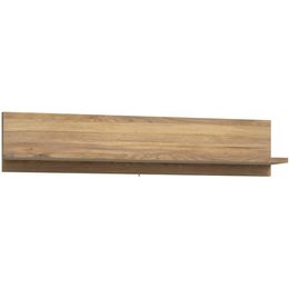 Wandboard FORTE, B:125cm H:25,6cm T:21,9cm, braun, Dekorfolie, Spanplatte, Regale, "San Cayetano"