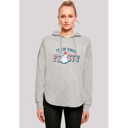 F4NT4STIC Damen Kapuzenpullover "Feelin Kinda Frosty Snowman", grau, Gr. XS, Obermaterial: 100% Baumwolle, Pullover, Premium Qualit&auml;t