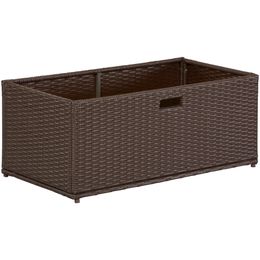 Auflagenbox Merxx, B:95cm H:39cm T:49cm, braun, Geflecht Polyrattan, Garten, Aufbewahrungsboxen, Polyrattan