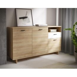 Kommode FORTE, B:149,6cm H:85,7cm T:41,3cm, braun, Spanplatte, Wohnzimmer, Sideboards, "Chesapeak"