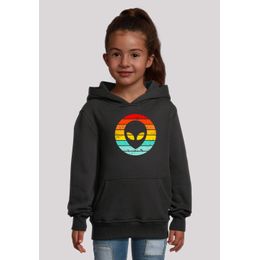 F4NT4STIC Kinder Kapuzenpullover "Alien Retro Sonnenuntergang", schwarz, Gr. 110, Obermaterial: 65% Baumwolle, 35% Polyester, Pullover, Premium