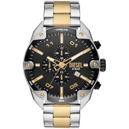 Diesel Kinder Chronograph "SPIKED", schwarz, Armbanduhren, Quarzuhr, Armbanduhr, Herrenuhr, Stoppfunktion, Edelstahlarmband