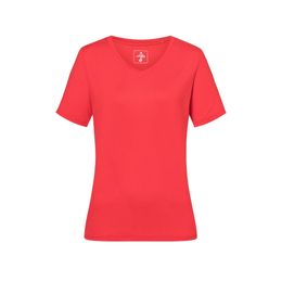 DEPROC Active Damen Funktionsshirt "MORAY WOMEN", rot, Gr. 38, 92% Polyester; 8% Elasthan, Shirts, Funktionsshirt mit V-Ausschnitt