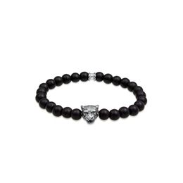 Kuzzoi Herren Armband "Herren Tiger Onyx Schwarz 925 Sterling Silber", 23cm, ohne Stein, Silber 925 (Sterlingsilber), schwarz, Silber 925