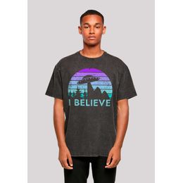 F4NT4STIC Damen T-Shirt "I BELIEVE UFO Alien Raumschiff Retro", schwarz, Gr. XXL, Obermaterial: 100% Baumwolle, Shirts, Premium Qualit&auml;t