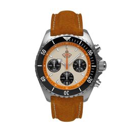 RUHLA Herren Chronograph "Glasbach Cup", orange, Armbanduhren, Quarzuhr, Herrenuhr, Datum, Stoppfunktion, Saphirglas, Made in Germany