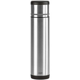Emsa Isolierflasche "Mobilty", 700ml, grau, Trinkflaschen, Edelstahl schwarz, SAFE LOC-Verschluss, 100% dicht, 12h hei&szlig;/24h kalt