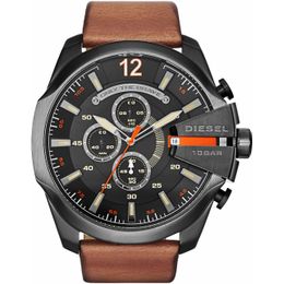Diesel Damen Chronograph "MEGA CHIEF", braun, Armbanduhren, Quarzuhr, Armbanduhr, Herrenuhr, Stoppfunktion, Lederarmband