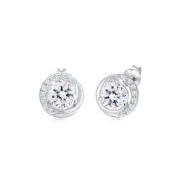 Elli Damen Paar Ohrstecker "Ohrstecker Glas Kristalle Wei&szlig; 925 Sterling Silber", onesize,mit Steinen, Silber 925 (Sterlingsilber), silber, Silber 925