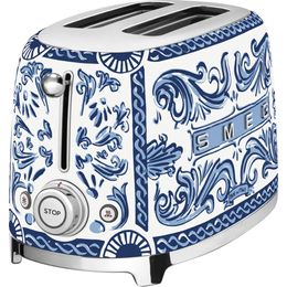 Toaster "TSF01DGBEU", B:33cm H:20cm T:30cm, blau, SMEG DOLCE & GABBANA, Toaster, Limited Edition Dolce & Gabbana Blue Mediterraneo