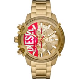 Diesel Kinder Chronograph "GRIFFED", gold, Armbanduhren, Quarzuhr, Armbanduhr, Herrenuhr, Stoppfunktion, Edelstahlarmband
