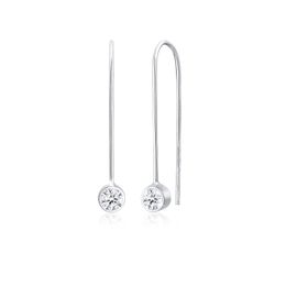 Elli Damen Paar Ohrh&auml;nger "Ohrh&auml;nger Glas Kristalle Wei&szlig; 925 Sterling Silber", onesize,mit Steinen, Silber 925 (Sterlingsilber), silber, Silber 925