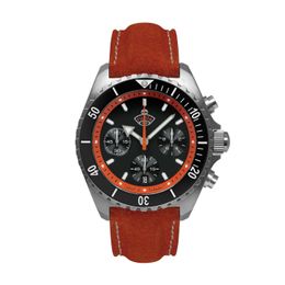 RUHLA Herren Chronograph "Glasbach Cup", rot, Armbanduhren, Quarzuhr, Herrenuhr, Datum, Stoppfunktion, Saphirglas, Made in Germany