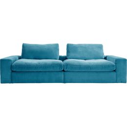 Big-Sofa Alina, B:266cm T:123cm, blau, Cord GCT (92% Polyester, 8% Nylon), Sofas, "Sandy", 266 cm breit und 123 cm tief, in modernem Cordstoff