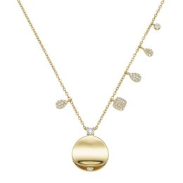 Smart Jewel Damen Collier "Verschiedene Behänge mit Zirkonia, Silber 925", 45cm, Silber 925 (Sterlingsilber), gold, Silber 925 (Sterlingsilber),