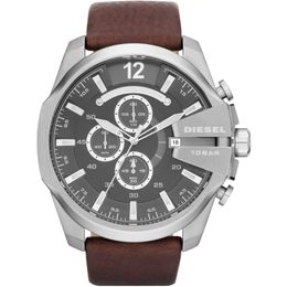 Diesel Herren Chronograph "MEGA CHIEF", braun, Armbanduhren, Quarzuhr, Armbanduhr, Herrenuhr, Stoppfunktion, Lederarmband