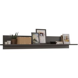 Wandboard Inosign, B:22cm H:140cm T:22cm, grau, Spanplatte, Regale, "Aalborg, Breite 140 cm, 1 Ablageboden, inklusive Wandmontagematerial", Regal,