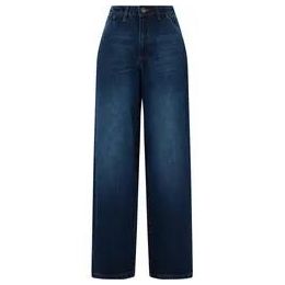 Bequeme Jeans Urban Classics "Urban Classics Ladies Tapered Baggy Jeans", Damen, Gr. 36, Normalgrößen, blau (new dunkelblau washed), 100% Baumwolle, unifarben, casual, Jeans