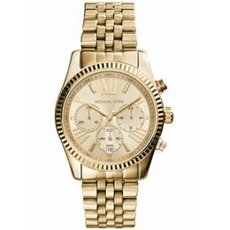 Michael Kors Damen Chronograph "LEXINGTON", gold, Armbanduhren, Quarzuhr, Armbanduhr, Damenuhr, Stoppfunktion, Edelstahlarmband