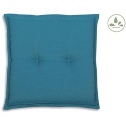 Hockerauflage GO-DE, B:50cm H:50cm, blau, Bezug: 100% Polyester, Polsterauflagen, wasserabweisend