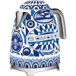 Wasserkocher "KLF03DGBEU", B:22,3cm H:28cm T:17,1cm, blau, SMEG DOLCE & GABBANA, Wasserkocher, Limited Edition Dolce & Gabbana Blue Mediterraneo