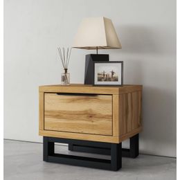 Nachtkommode Home Affaire, B:55cm H:49cm T:45cm, braun, Dekorfolie, FSC-zertifizierter Holzwerkstoff, Metall, Sideboards, "Bronne, Breite 55 cm,
