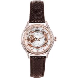 Carl von Zeyten Damen Automatikuhr "Seewald", braun, Armbanduhren, Armbanduhr, Damenuhr, Saphirglas, Made in Germany, Mechanische Uhr