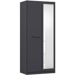 Drehtürenschrank Rauch, B:91cm H:210cm T:54cm, grau, Holzwerkstoff, Schränke, "Kleiderschrank Schrank Garderobe Garderobenschrank Stauraumwunder