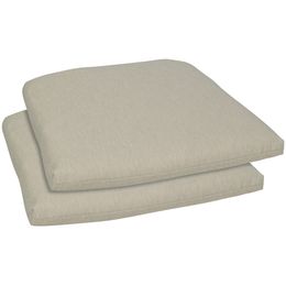 Sitzkissen GO-DE, B:40cm H:5cm L:45cm, beige, Polyester, Balkon, Dekokissen_Sitzkissen_Kissenhüllen, "Selina", 2er Set, 45/46x40 cm