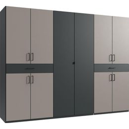 Drehtürenschrank wimex, B:270cm H:208cm T:58cm, grau, Schränke, "Tibet Kleiderschrank mit sehr viel Stauraum, große Farbauswahl", mit jeweils 2