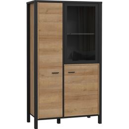 Vitrine FORTE, B:86,3cm H:152,3cm T:40,2cm, schwarz, Dekorfolie, FSC-zertifizierter Holzwerkstoff, Wohnzimmer, Schr&auml;nke, "High Rock", H&ouml;he ca. 152 cm