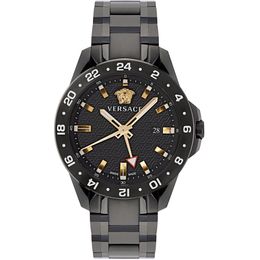 Versace Herren Quarzuhr "SPORT TECH GMT", schwarz, Armbanduhren, Armbanduhr, Herrenuhr, Saphirglas, Datum, Swiss Made, Leuchtzeiger