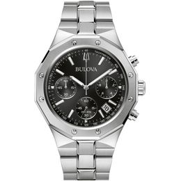 Bulova Herren Chronograph, silber, Armbanduhren, Armbanduhr, Quarzuhr, Herrenuhr, Edelstahlarmband, Saphirglas