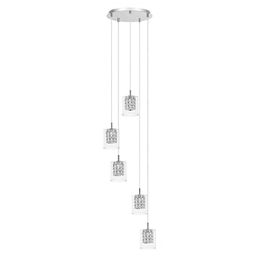 Rabalux 3117 Pendelleuchte 5 Spots Duchess, G9, silber, rund, Modern, ø390mm