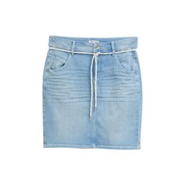 Tom Tailor Damen Jeansrock mit Gürtel, blau, Uni, Gr. 36