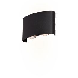toom LED-Außenwandleuchte 'Toronto' schwarz halbrund 4 x 12 x 8 cm