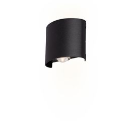 toom LED-Außenwandleuchte 'Toronto' schwarz halbrund 4 x 8,5 x 8 cm