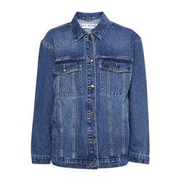 Jeansjacke Pulz Jeans "Jeansjacke PZALORA Denim Jacket", Damen, Gr. M, blau (medium blau denim), Web, Obermaterial: 100% Baumwolle CO., Basic, normal normal, Jacken