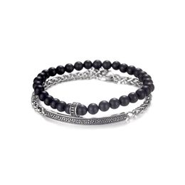 Kingka Armband Set Herren Gr&ouml;&szlig;e One Size schwarz / silber